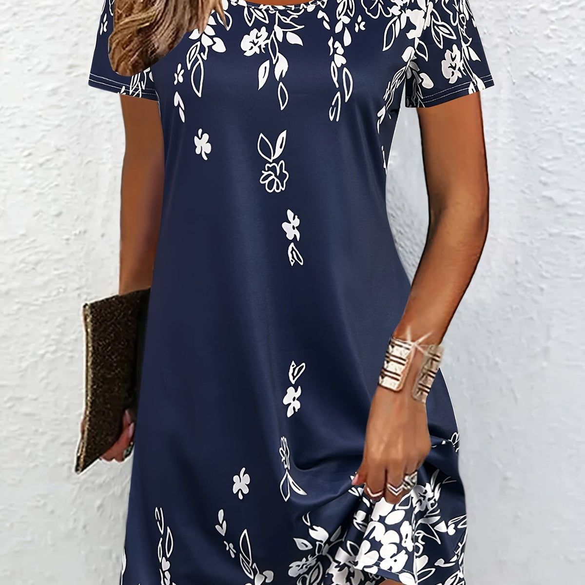 Round Neck Floral Dress for Women – Jones Moda